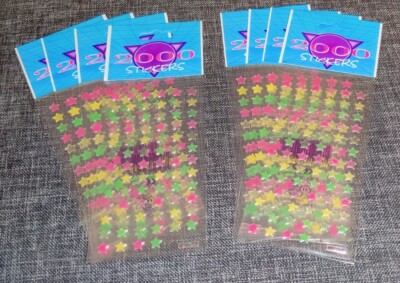 Vtg Stickers Lot of 8 Sheets 76 STARS Per Sheet Attn: Teachers ...