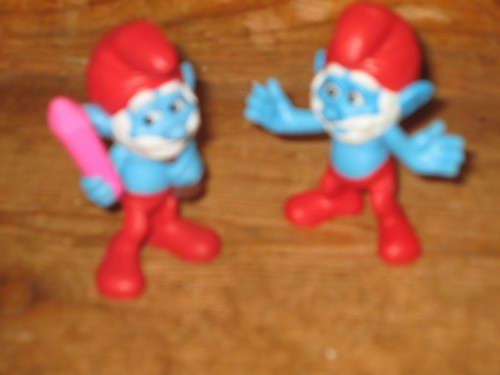 TV SERIES SMURFS PEYO 2013 PAPA SMURF TWO POSES ARMS OUT BAG PLAYFIGURE ...
