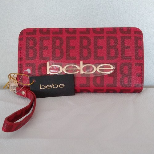 Bebe Wristlet Wallet Red Zip Around Purse | eBay