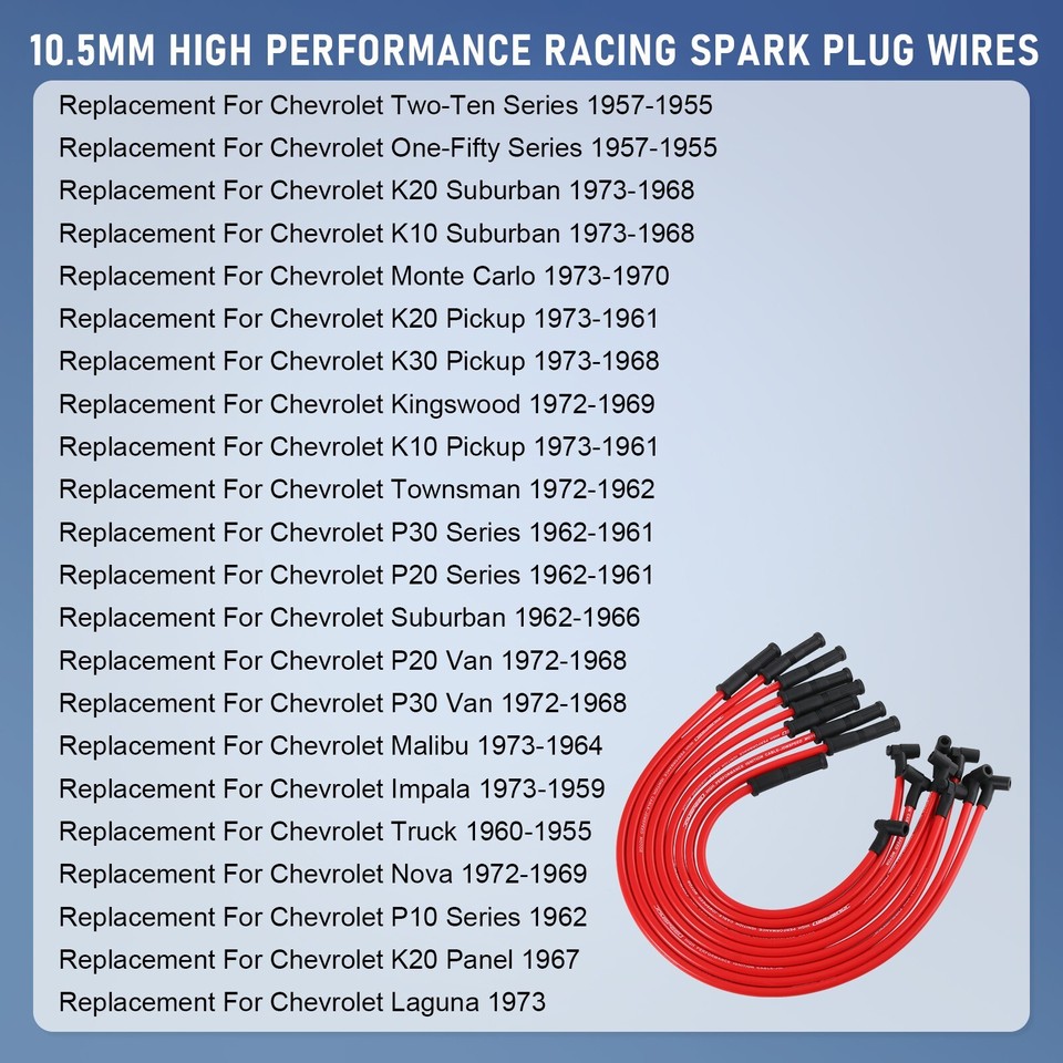 HEI Spark Plug Wires Set 90 to Straight For Chevy SBC BBC 350 383 400 ...