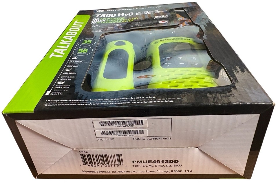 Motorola Talkabout T600 H2O Waterproof Two-Way Radios Set 35 Mile Range ...