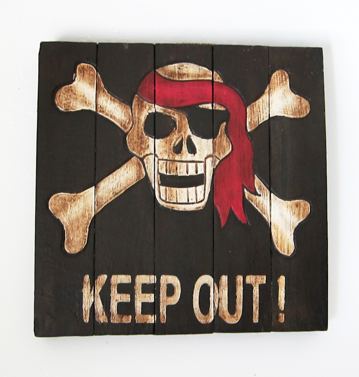 Wooden Keep Out Sign