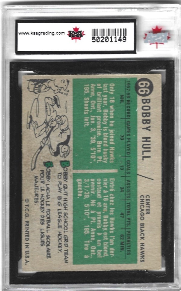 VINTAGE 1958/59 TOPPS HOCKEY CARD COMPLETE SET BOBBY HULL ROOKIE RC ...