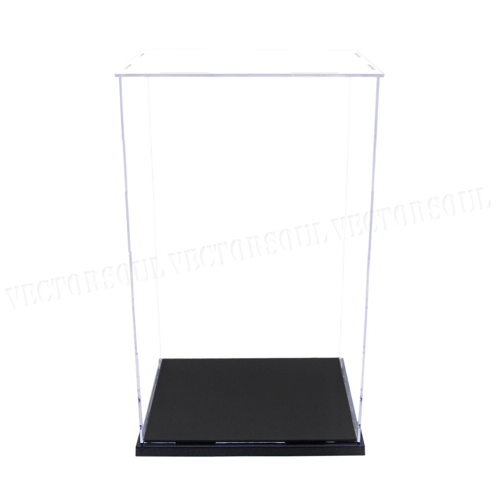 UK Perspex Acrylic Display Case 31cm H Box Plastic Base Dustproof ...