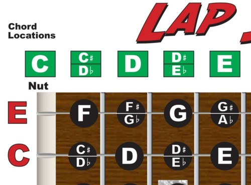 Laminated 8.5x11 Lap Steel C6 Tuning Wall Chart Poster Notes Rolls ...