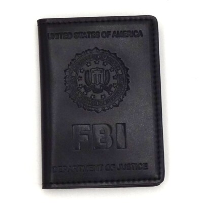 Leather Wallet Driving License ID Card Holder Case & FBI Stamp | eBay