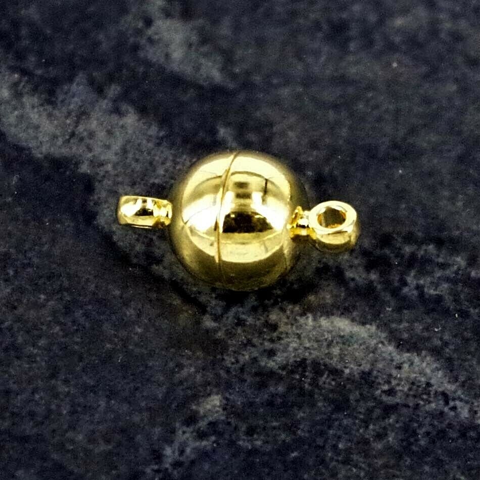 Magnetic Round Ball Clasps , Silver or Gold Plated Strong 6mm 8mm 10mm ...