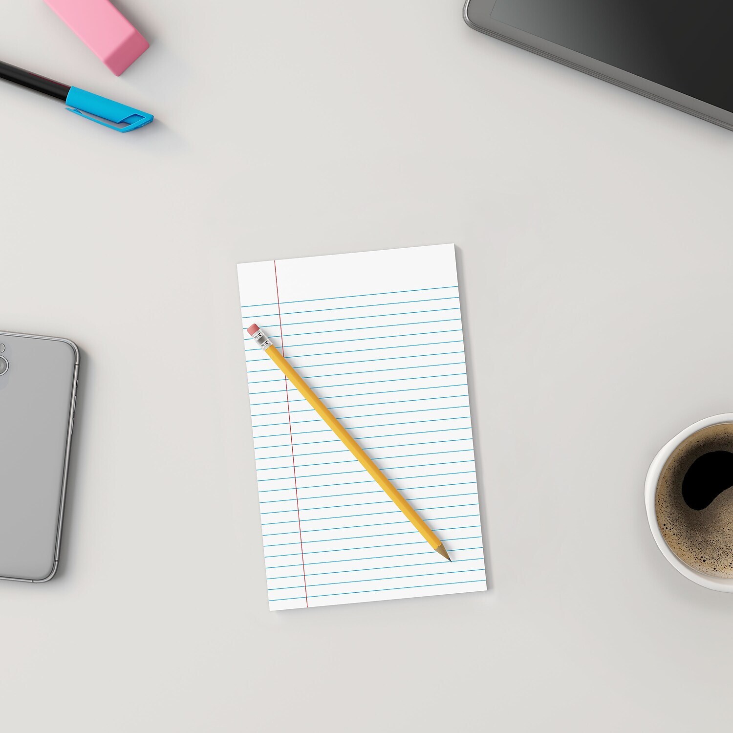 Staples Notepads 5" x 8" Narrow White 50 Sh./Pad 12 Pads/PK TR57330 ...