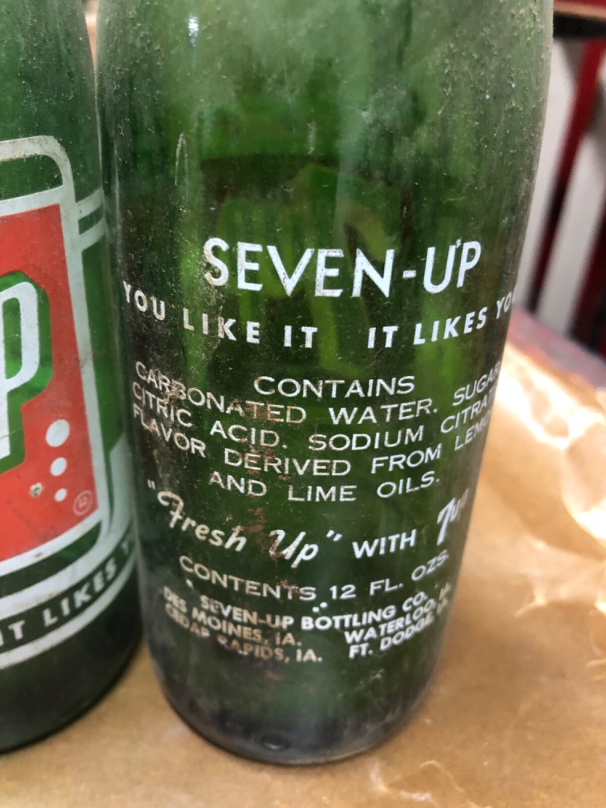 12 oz Bottle 7Up Green Glass. You Like It - It Likes You, Fresh Up With ...