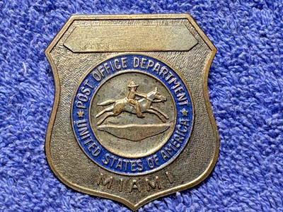 1950’s USPS US Postal Service Blank Badge Miami Rare Vintage Retro Post ...