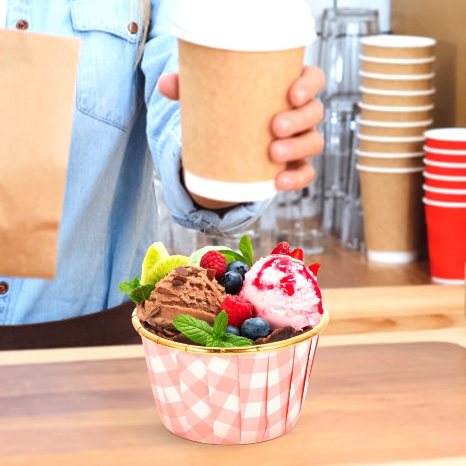 50 Pcs Creative Mini Cupcake Liners Paper Decorative Muffin Cups Non ...