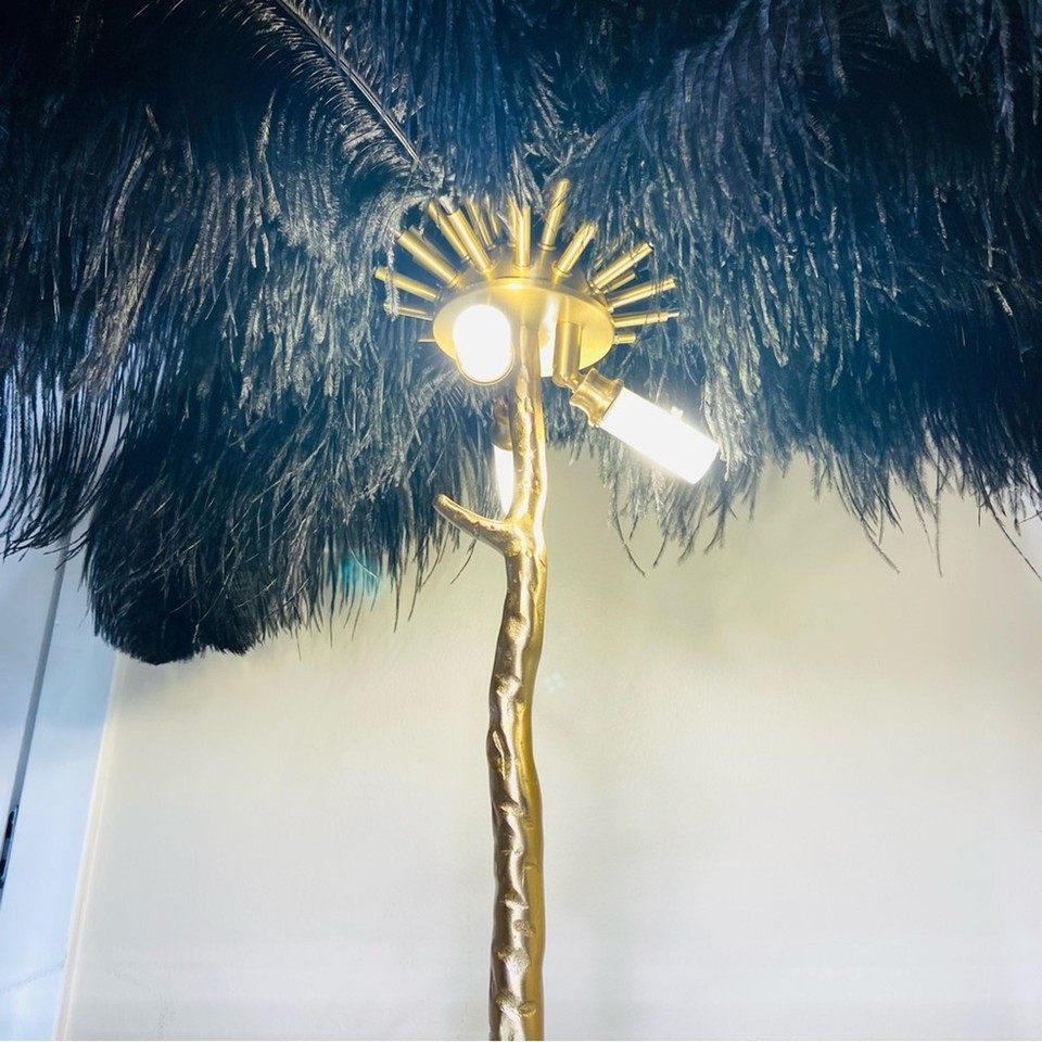 Statement Piece Ostrich Feather Table Lamp Brand New | eBay
