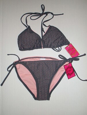 CANDIES bikini Swimsuit BATHING SUIT S SMALL JUNIORS GRAY PINK | eBay