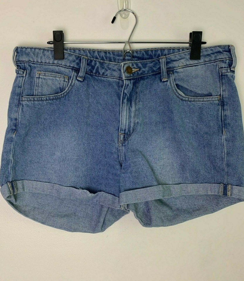 H&M Womens Light Wash Cuffed Denim Shorts Size 12 | eBay