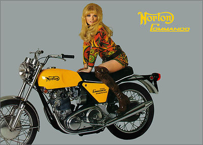 NORTON Poster 750 Commando Roadster Suitable 2 Frame 2 of 10 1969 1970 ...