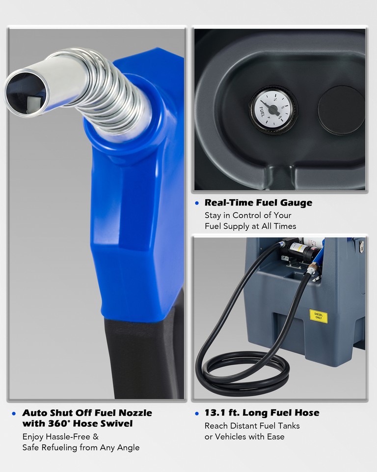 OMT Portable Diesel Tank 58 Gal 10.6 gpm Fuel Tank w 12V Electric ...