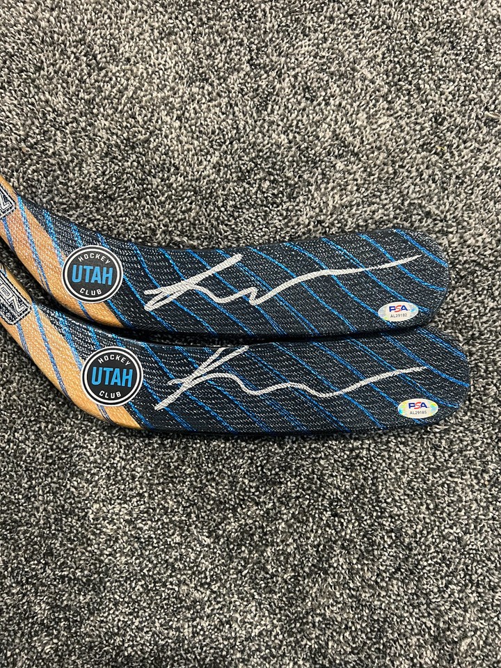 LOGAN COOLEY Utah Hockey Club SIGNED Autograph Hockey Stick PSA COA | eBay