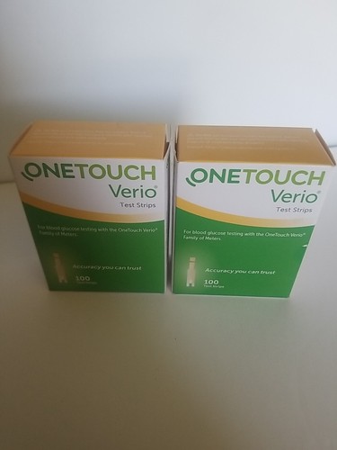 200 ONE TOUCH VERIO TEST STRIPS | 2 x 100 ct. | Exp. 12/2024 ...