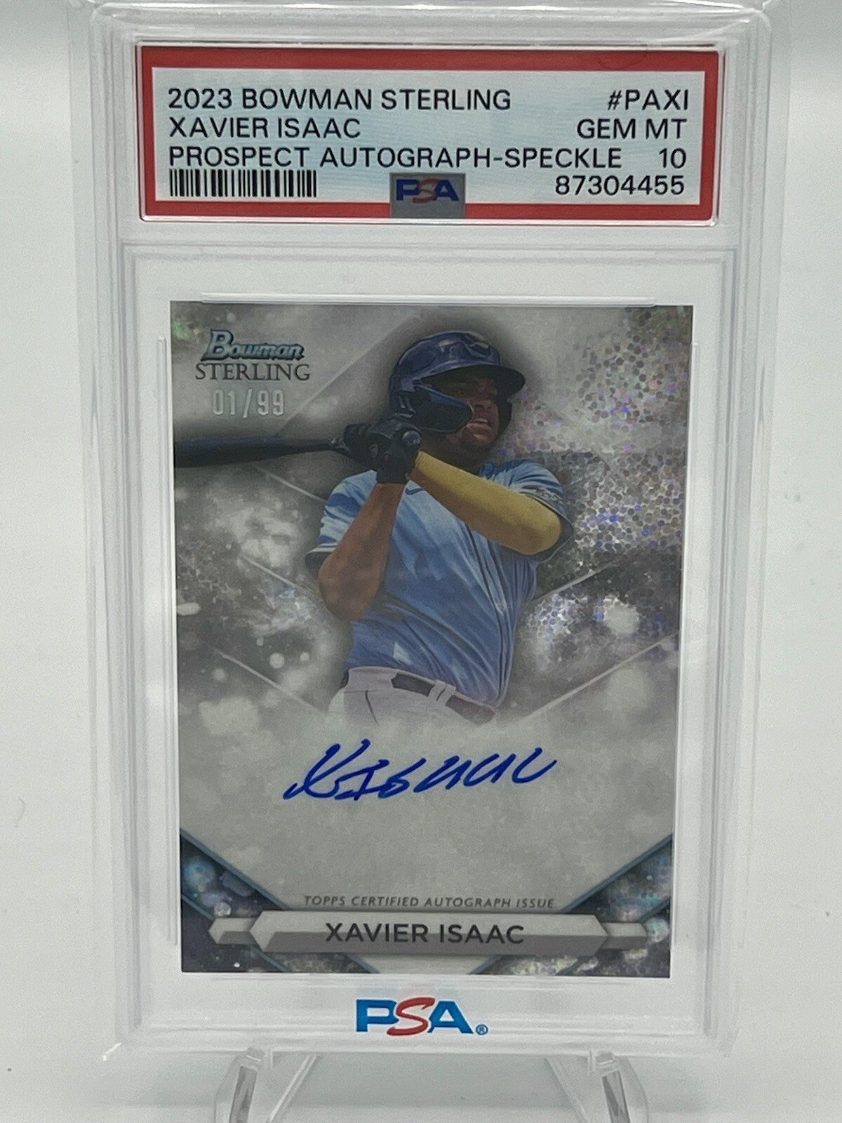 2023 BOWMAN STERLING XAVIER ISAAC AUTO PSA 10 - SPECKLE 1/99 🔥 EBAY 1/1 ...