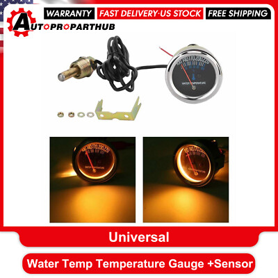 2'' 52mm Mechanical Black Metal Pointer Water Temp Temperature Gauge ...