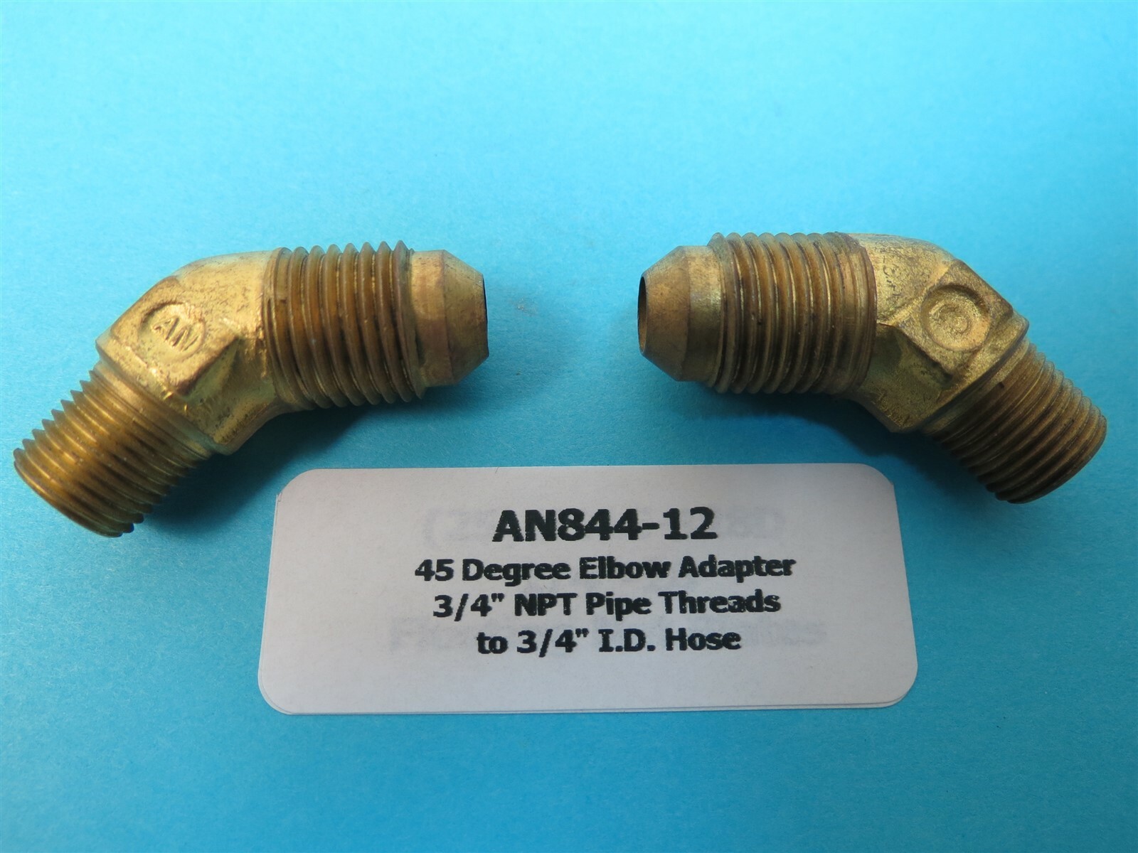 AN823-5B BRASS 45 Deg. Elbow 1/8” ANPT Pipe to 5/16” Tube OD Aircraft ...