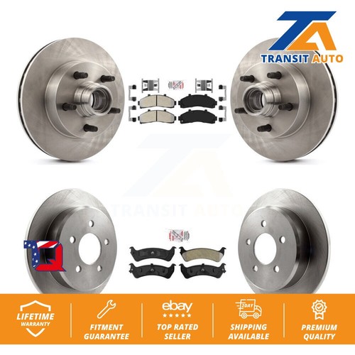 Front Rear Semi-Metallic Pad & Disc Brake Rotor Hub Assembly Kit For ...