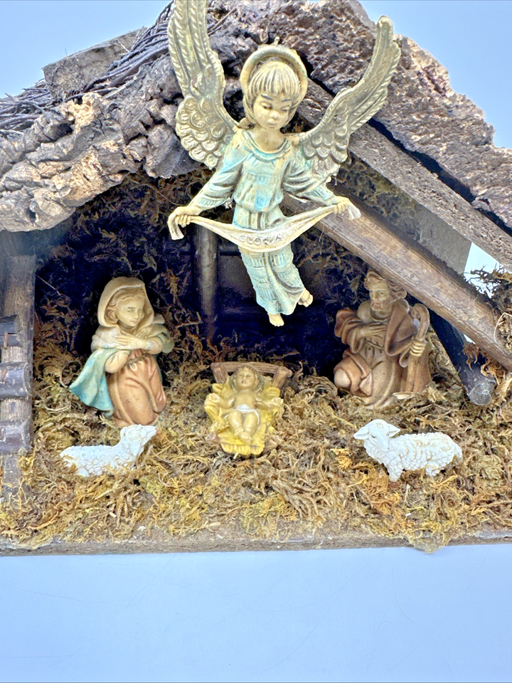 Fontanini 6 Piece Nativity Set with Creche Figures Made in Italy Moss ...