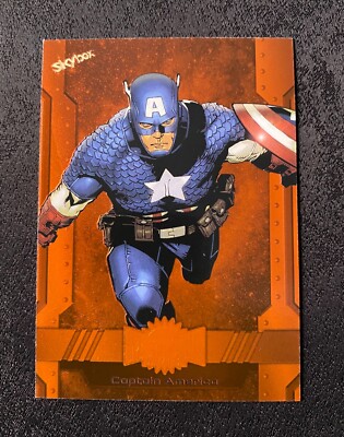 2024 Marvel Metal Universe Avengers CAPTAIN AMERICA Orange Parallel 15/ ...