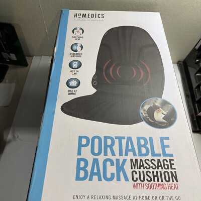 HOMEDICS - Portable, Vibrating, Back Massage Cushion w/ Soothing Heat ...