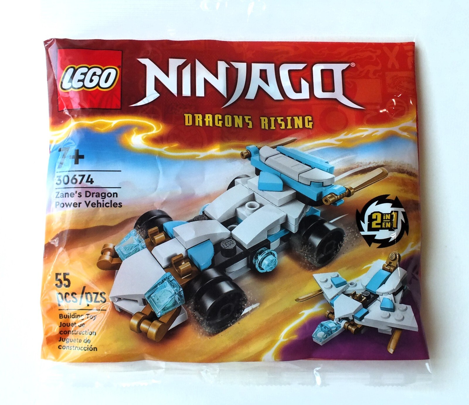 LEGO Ninjago Dragons Rising Zane's Dragon Power Vehicles 30674 Polybag ...