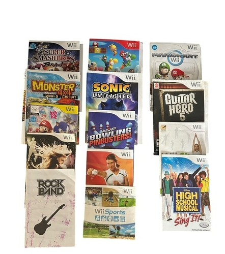Lot Nintendo Wii Video Game Instruction Manuals Insert Covers 23 pieces ...