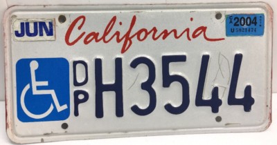 VINTAGE CALIFORNIA Handicapped LICENSE PLATE~H3544 ~Ship Free | eBay
