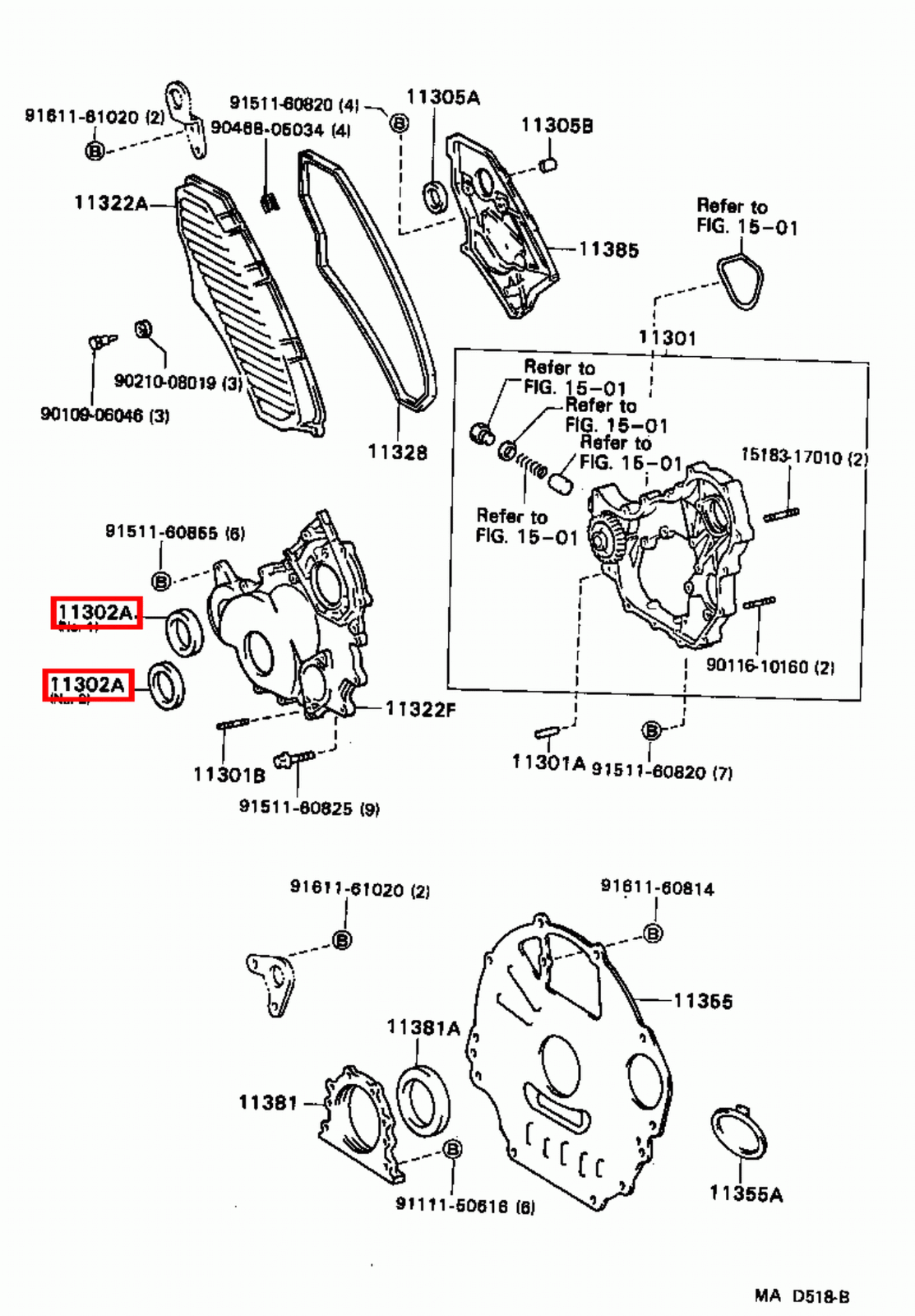 Genuine Coaster HDB50 1HD FT 1HD T Timing Cover Injector Fuel Pump Oil ...