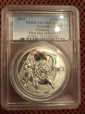 2018 2oz. .999 Silver Mythology Series Proof Chimera Coin! Mintage ...