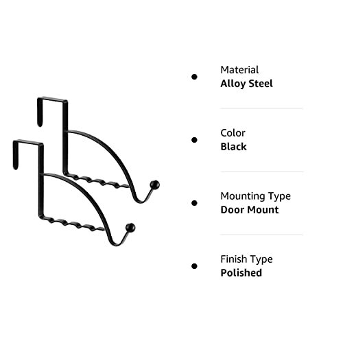 2 Pack Over The Door Hanger Rack Valet Hooks for Clothes Coats Towels ...