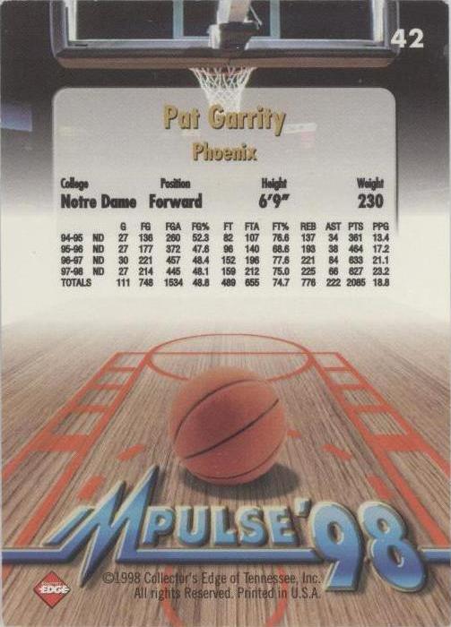 1998-99 Collector's Edge Impulse - Pat Garrity #42 for sale | eBay