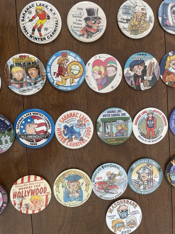 Gary Trudeau saranac lake winter carnival buttons X 30 Doonesbury | eBay