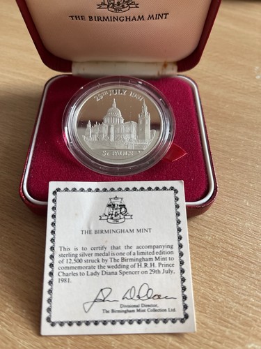 1981 Birmingham Mint Silver Proof Charles & Diana Limited Edition Coin ...