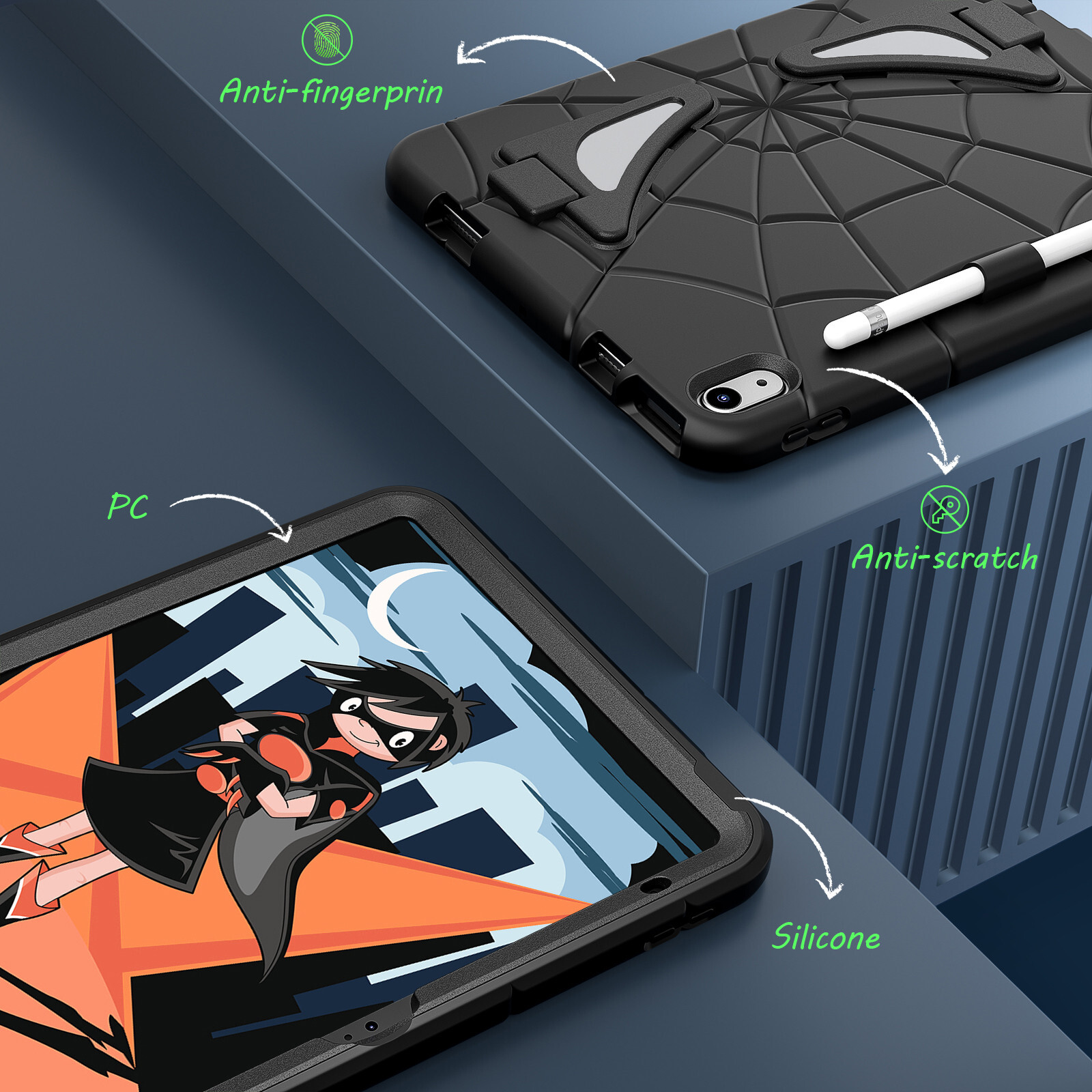 Kids Shockproof Hybrid Hard Stand Case Cover For iPad 6/7/8/9 10th Gen ...