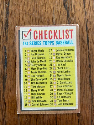 1962 TOPPS CHECKLIST #22 | eBay