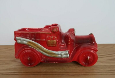 Fun vintage ceramic fire truck planter | eBay