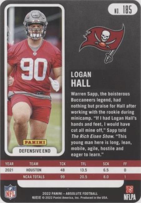 2022 Panini Absolute Logan Hall #185 for sale | eBay