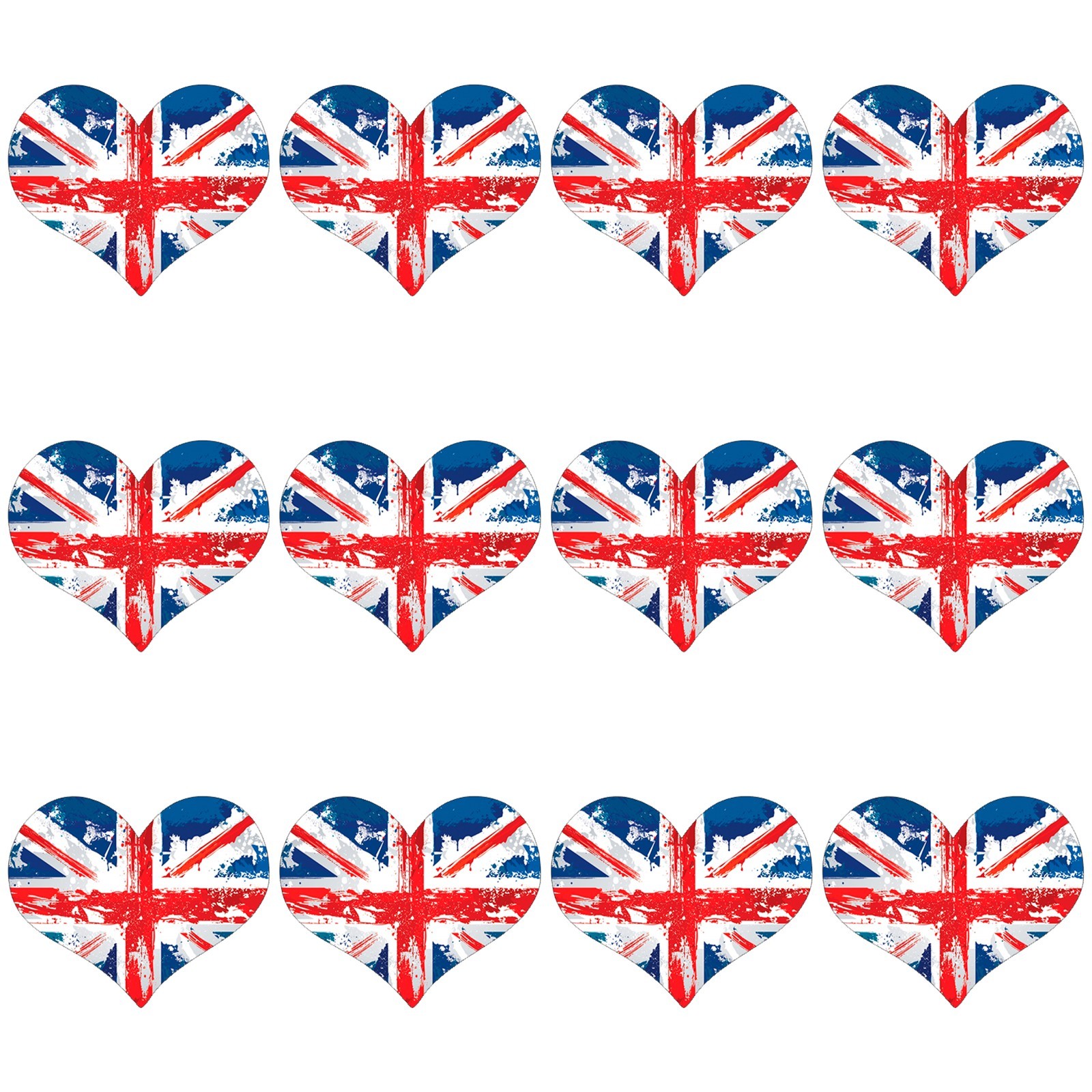 PRECUT Union Jack Love Hearts Cupcake Toppers Cake Decorations | eBay