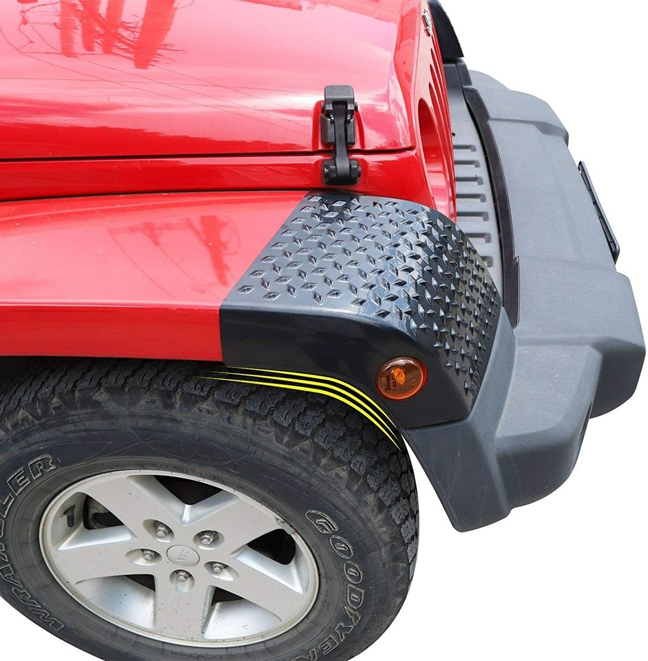 FOR 2007-17 JEEP WRANGLER JK 2PCS FRONT FENDER DECOR COVER TRIM ...