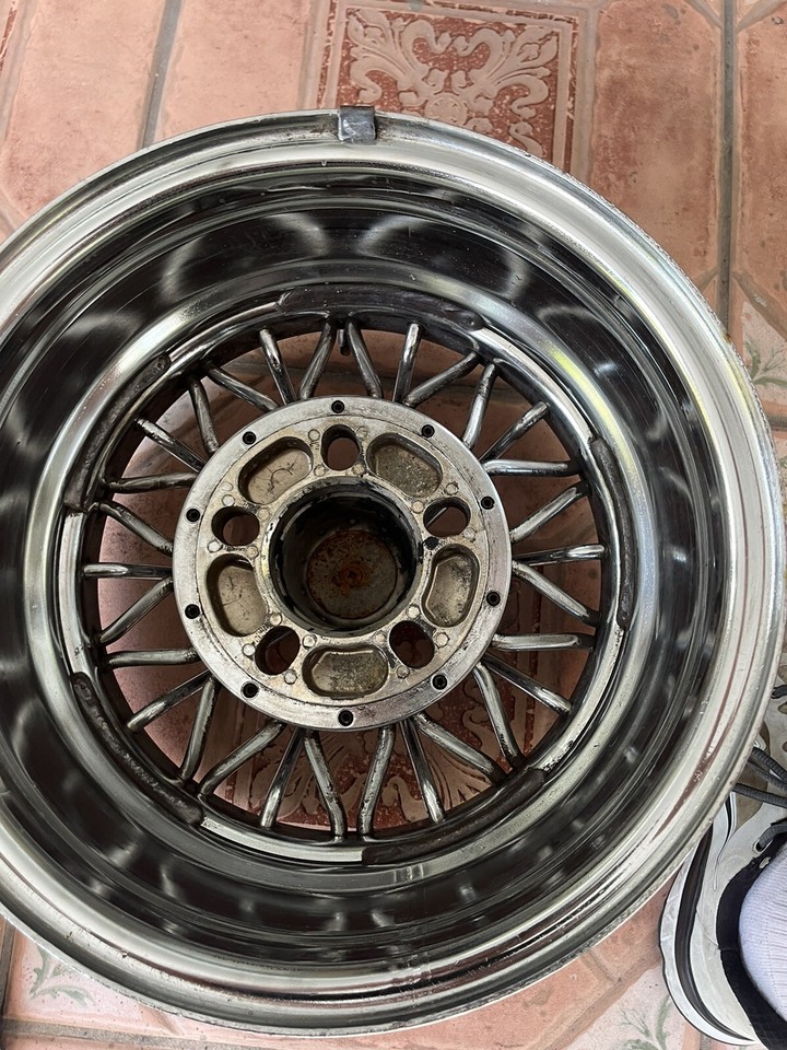 Vintage Cragar STAR WIRE Chrome Gold 14”x7” 4.75 Lug Bolt 30 Spoke Rim ...