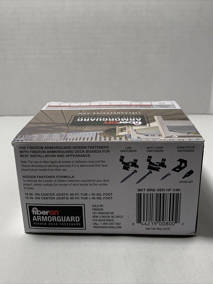 Fiberon ArmorGuard Hidden Deck Fastener Kit BKT BRD Ver HF C90 ...
