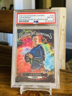 2020 Joe Burrow Splash RC PSA 8 Upper Deck Goodwin 3D No Bounty Low Pop ...