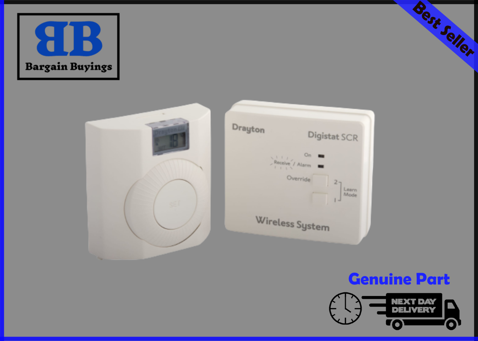 Drayton RF601 Digistat + RF Wireless Room Thermostat and SCR Receiver ...