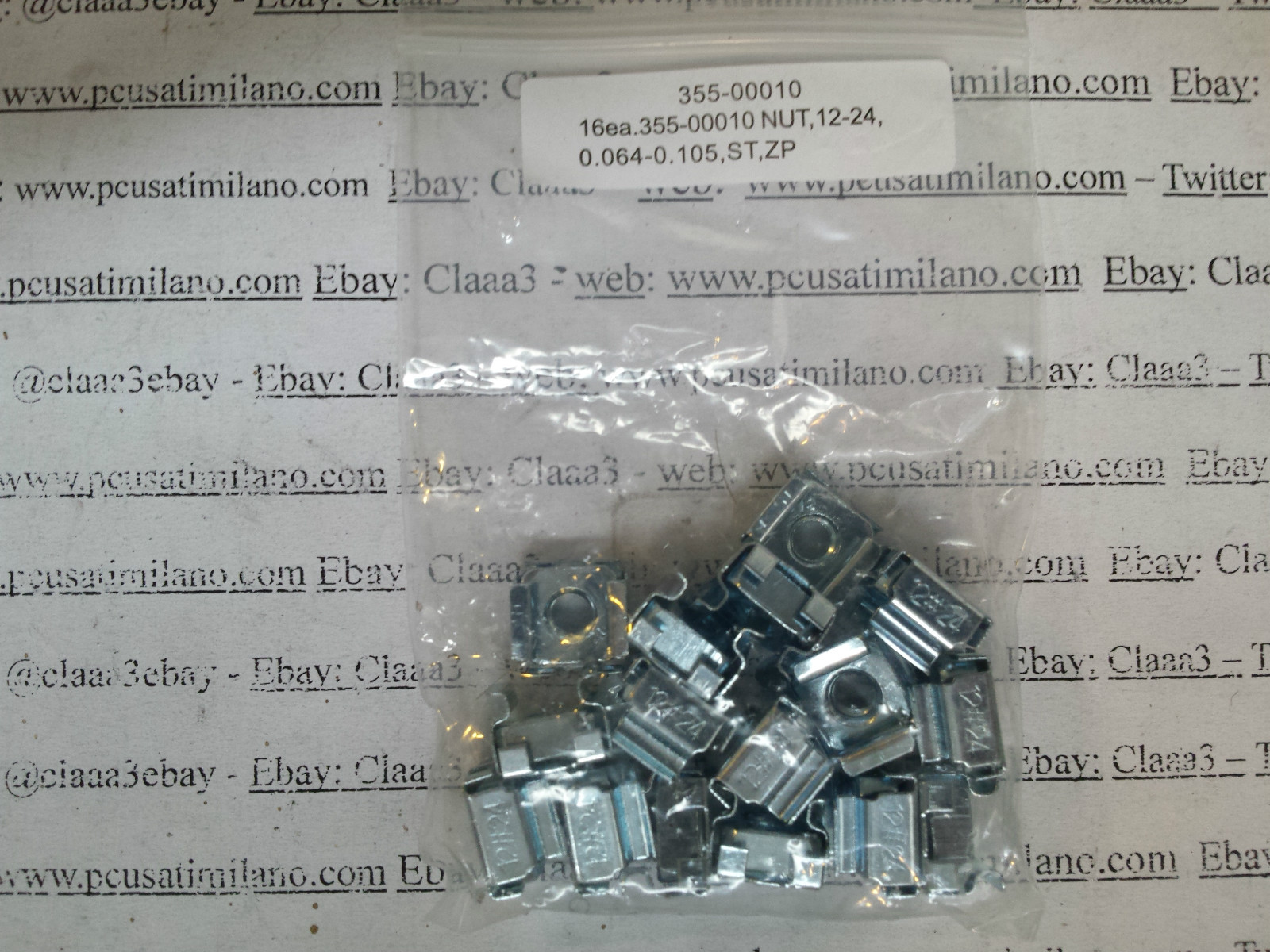 16x 355-00010 16EA NUT DADO 12-24 0.064-0.105 ST ZP server minuteria | eBay