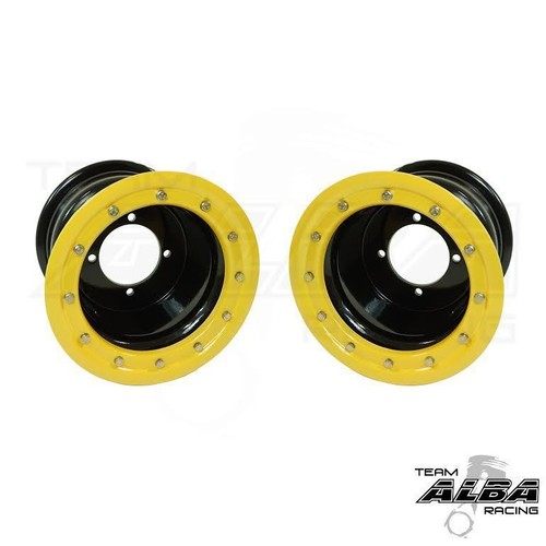 TRX 450R 400EX Rear Wheels Beadlock 9x8 3+5 4/110 Alba Racing B/Y | eBay